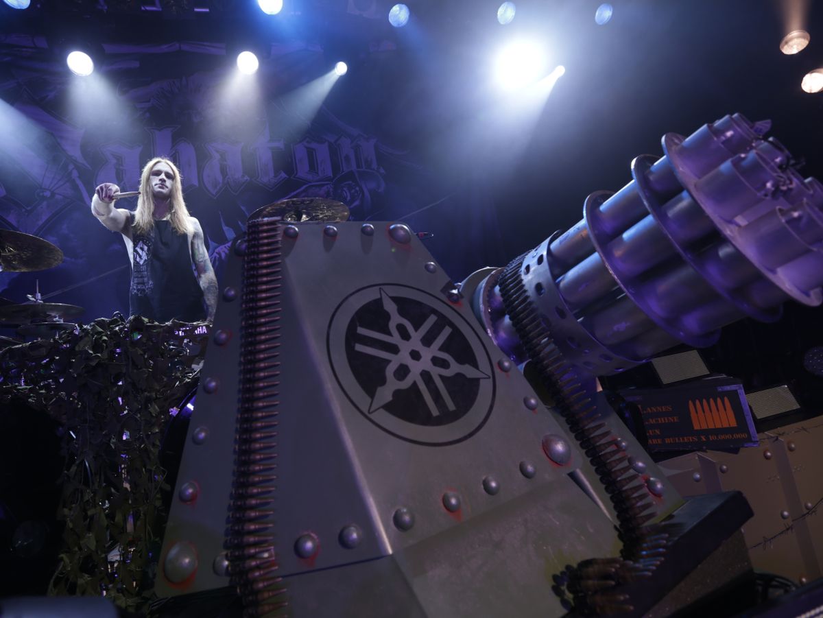 In pictures: Sabaton's two ton tank drum kit riser | MusicRadar