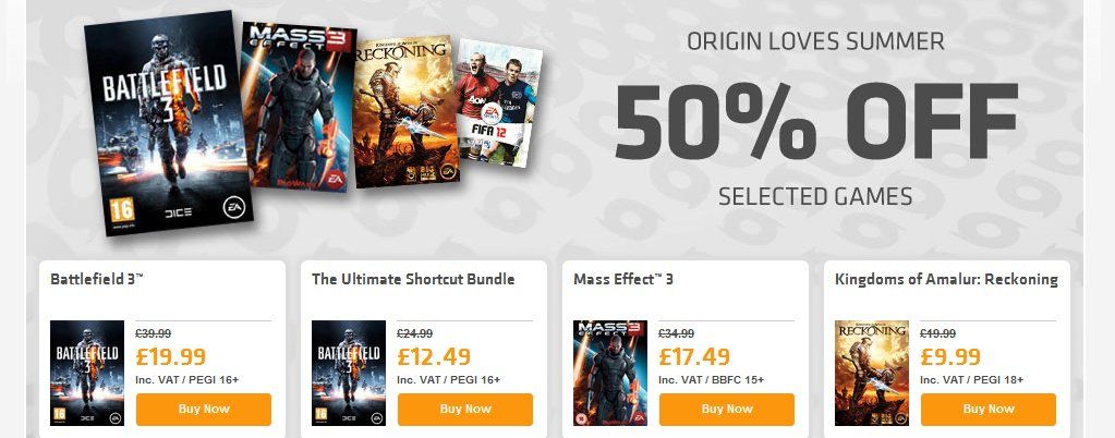 EA Origin EU Summer Sale kicks off, 11 IPs cheapened | PC Gamer