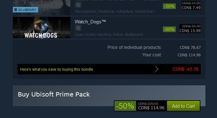 Ubisoft Steam sale leaves bundles costing more than individual games ...