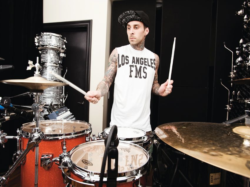 Travis Barkers Drum Setup Blink 182 Solo Drummers Kit In Pictures
