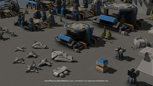 Planetary Annihilation screenshots show buildings, units, unit cannon ...
