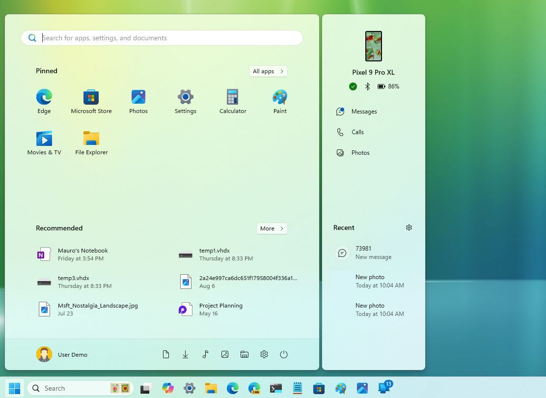 What's new with Taskbar and Start menu on Windows 11 version 24H2 (2024 ...