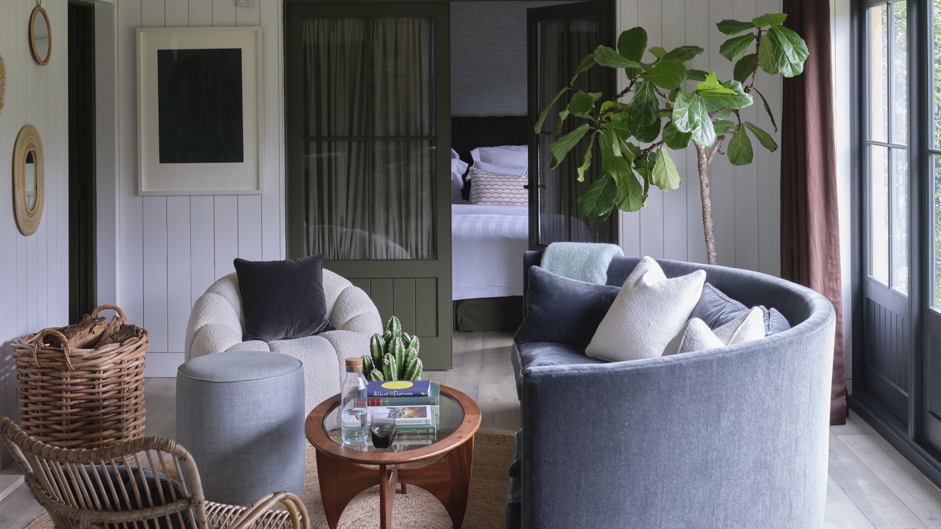 A mix of rustic textures and countryside colors gives this cottage a ...