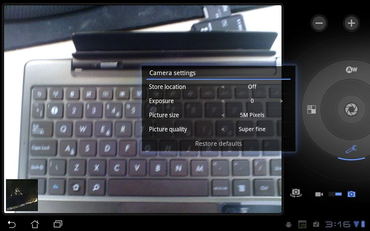 Asus Eee Pad Transformer: Camera - Asus Eee Pad Transformer TF101 ...