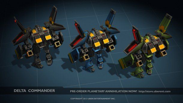 Planetary Annihilation screenshots show buildings, units, unit cannon ...