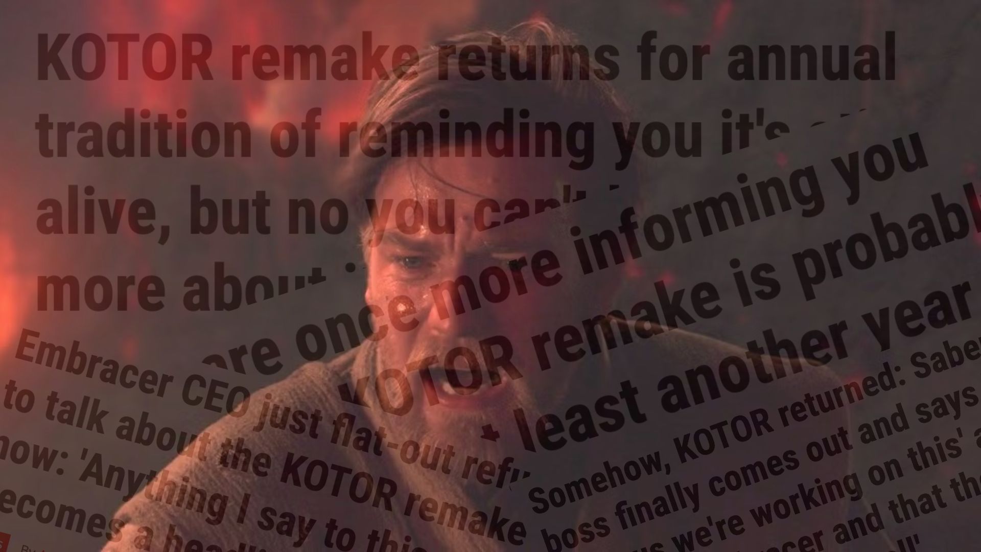 Wake up honey, it's time for your yearly 'The KOTOR remake is still ...