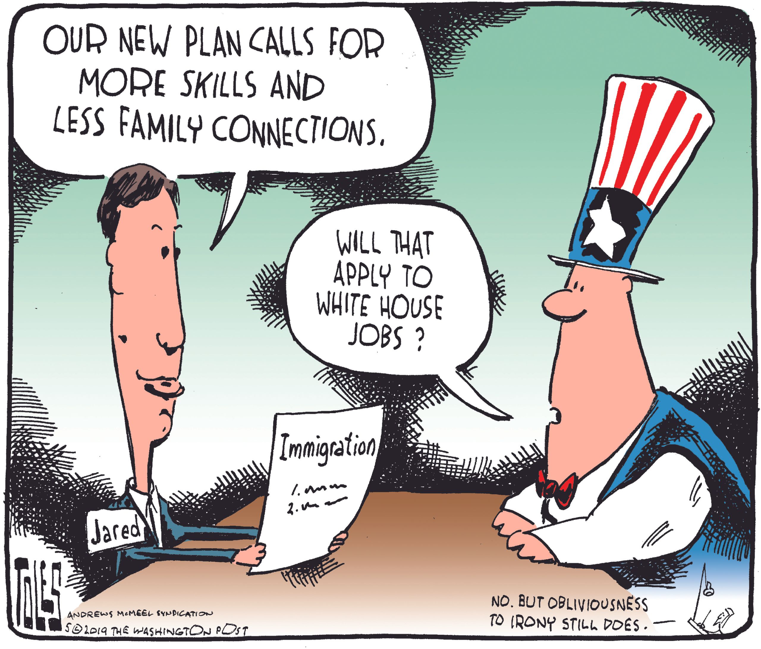 Political cartoon U.S. Jared Kushner Trump nepotism | The Week