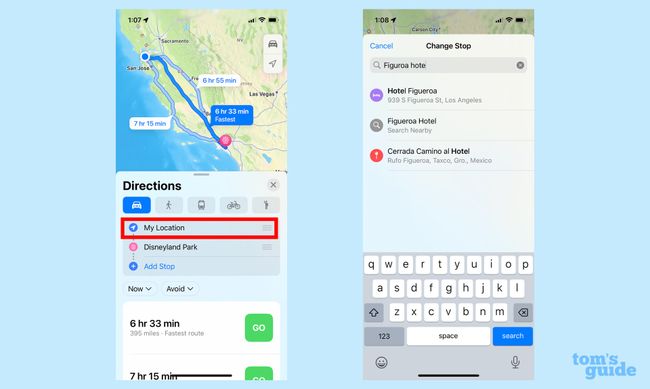 How to change your starting point for directions in iPhone Maps | Tom's ...