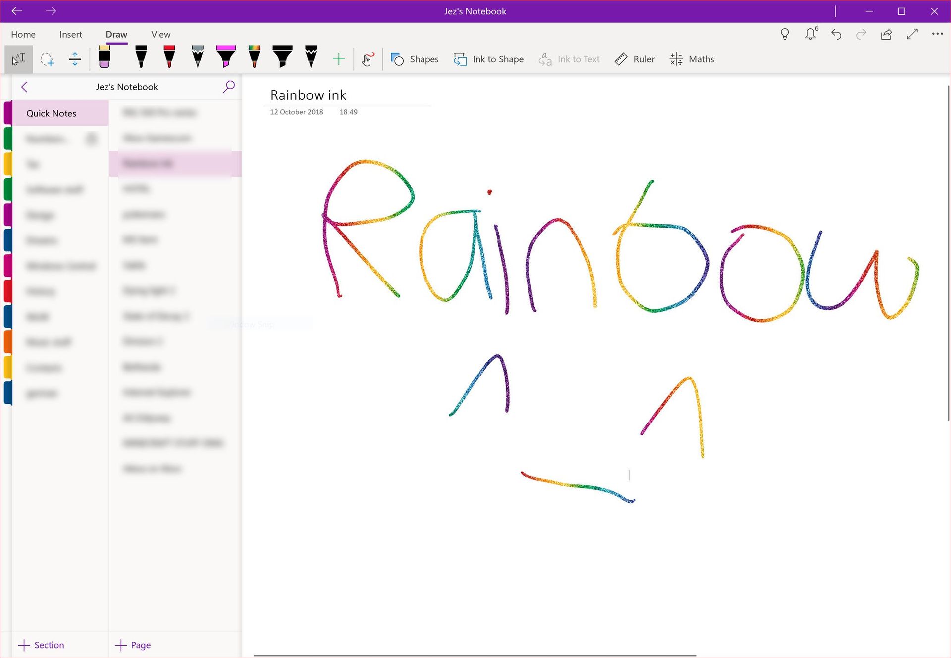 Why does OneNote have sparkly rainbow ink? Microsoft explains ...
