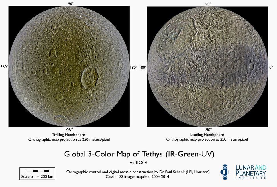 Photos: Spectacular Color Maps of Saturn's Moons by Cassini | Space