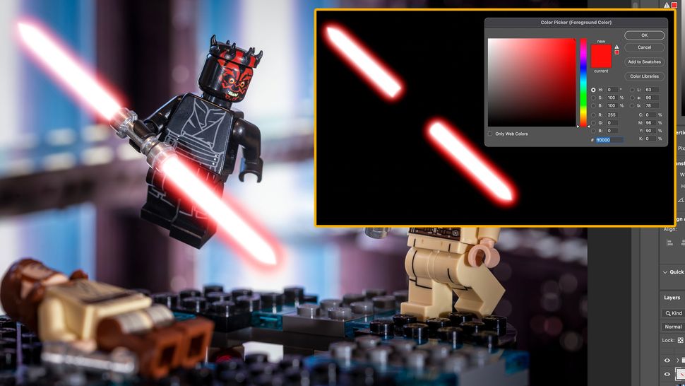 How to create Star Wars effects in Photoshop – add Lightsabers to toy ...