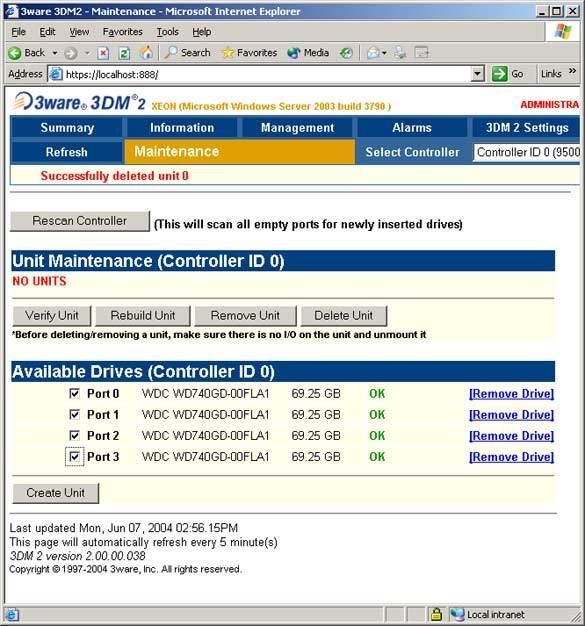 3Ware/AMCC 9000 Series, Continued - Multi-channel RAID for SATA: 3Ware ...