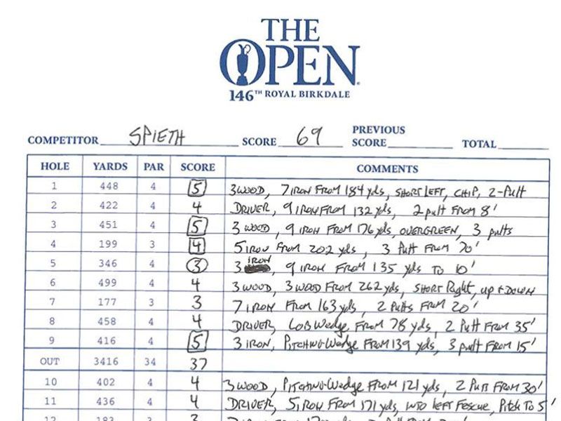 Jordan Spieth's Open Final Round Notes | Golf Monthly