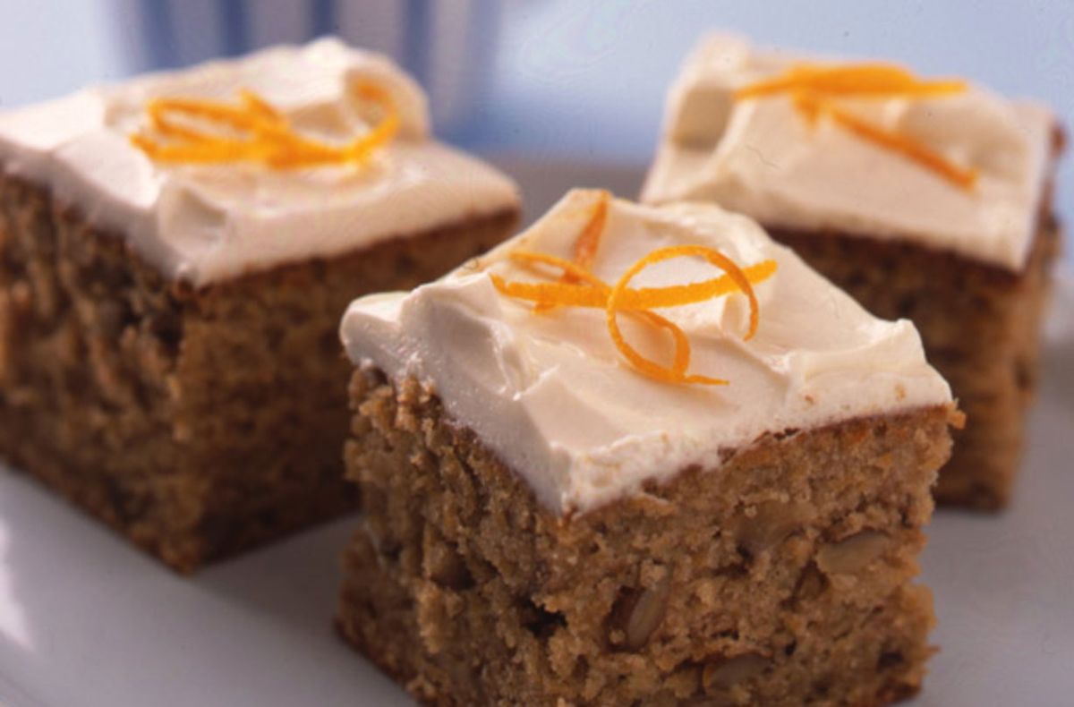 Spiced carrot cake squares | British Recipes | GoodtoKnow