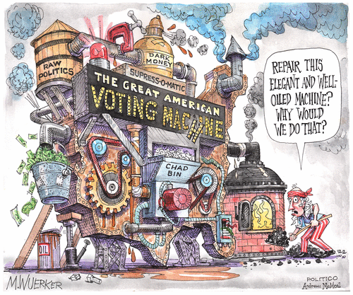 Political Cartoon U.S. voting suppression | The Week