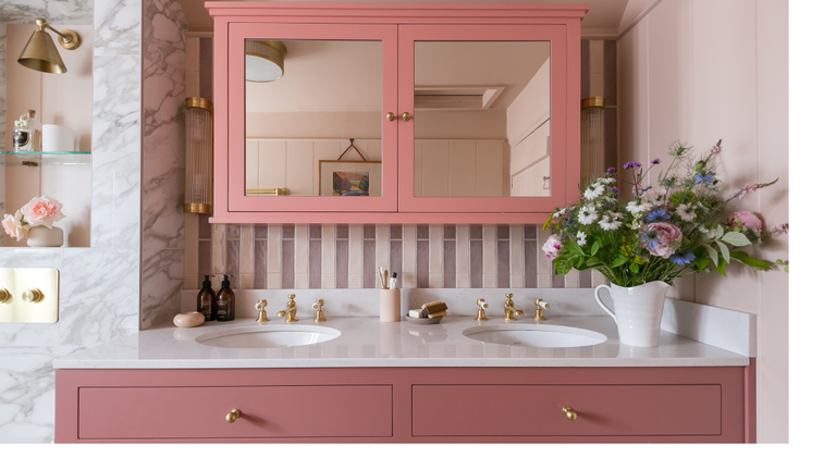 This pink bathroom makeover exudes rustic charm | Ideal Home