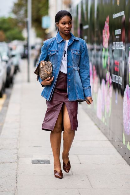 32 denim jacket inspiration shots, showcased on street stylers | Woman ...