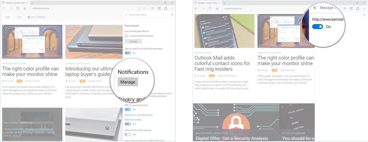 How to manage Edge for Windows 10 web notifications | Windows Central