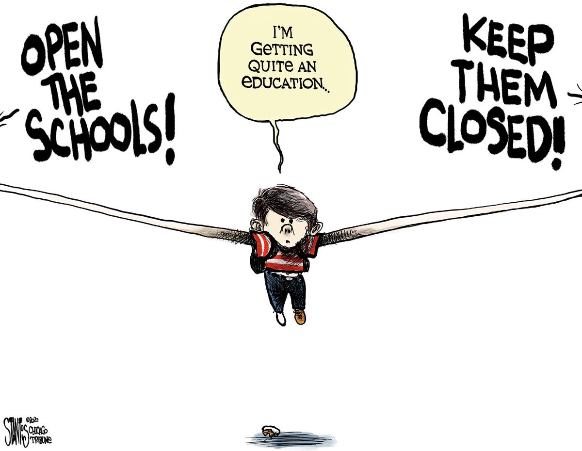 Editorial Cartoon U.S. Reopen Schools Coronavirus Debate Students | The ...