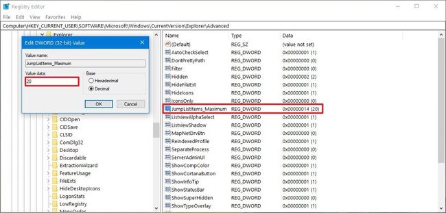 How to raise number of items in Jump Lists on Windows 10 | Windows Central