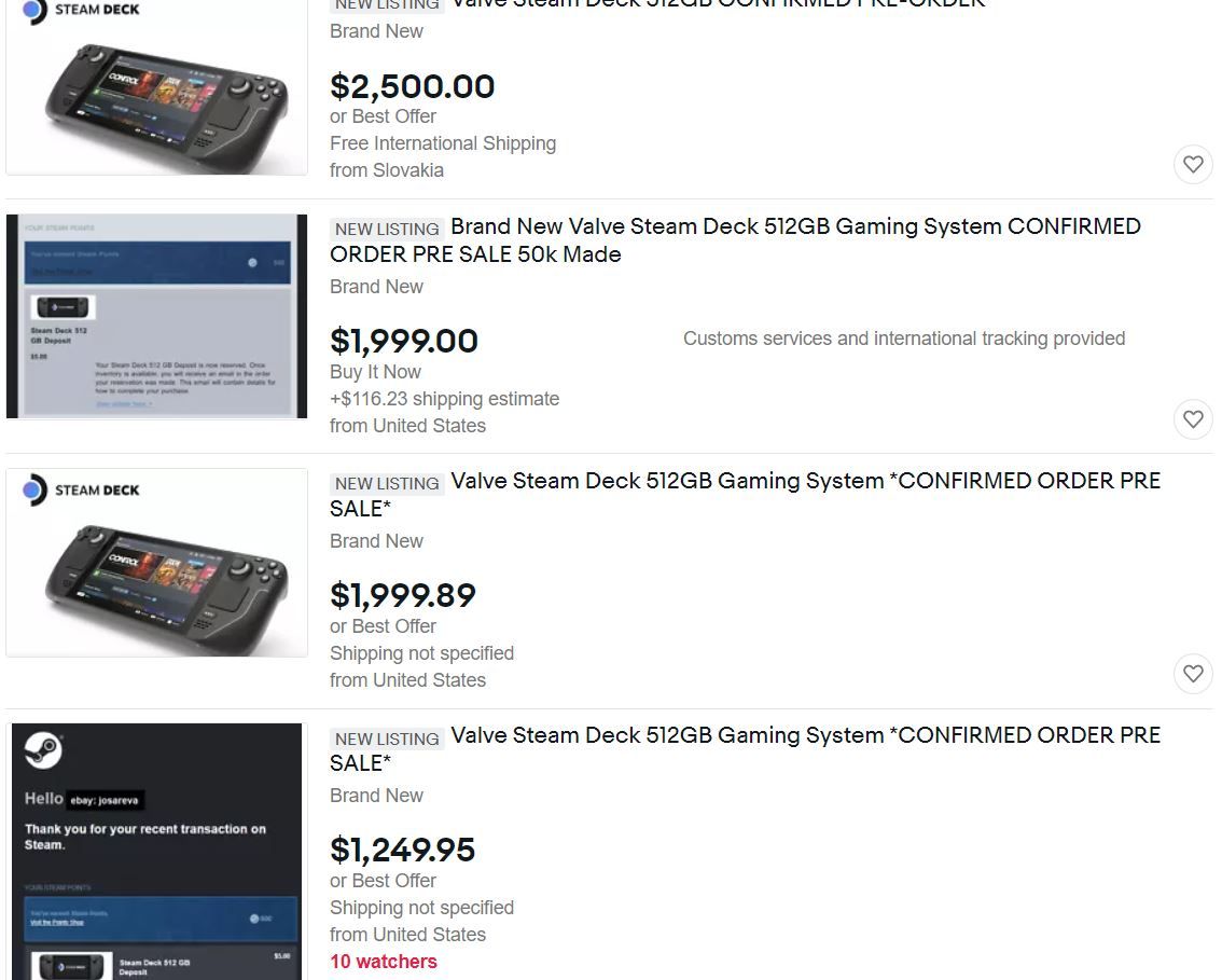 Steam Deck Is Already The Target Of Scalpers Hitting 2000 Usd And Up