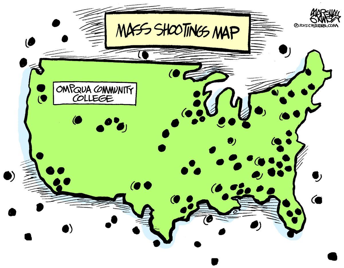 Editorial cartoon U.S. Mass Shootings Map | The Week