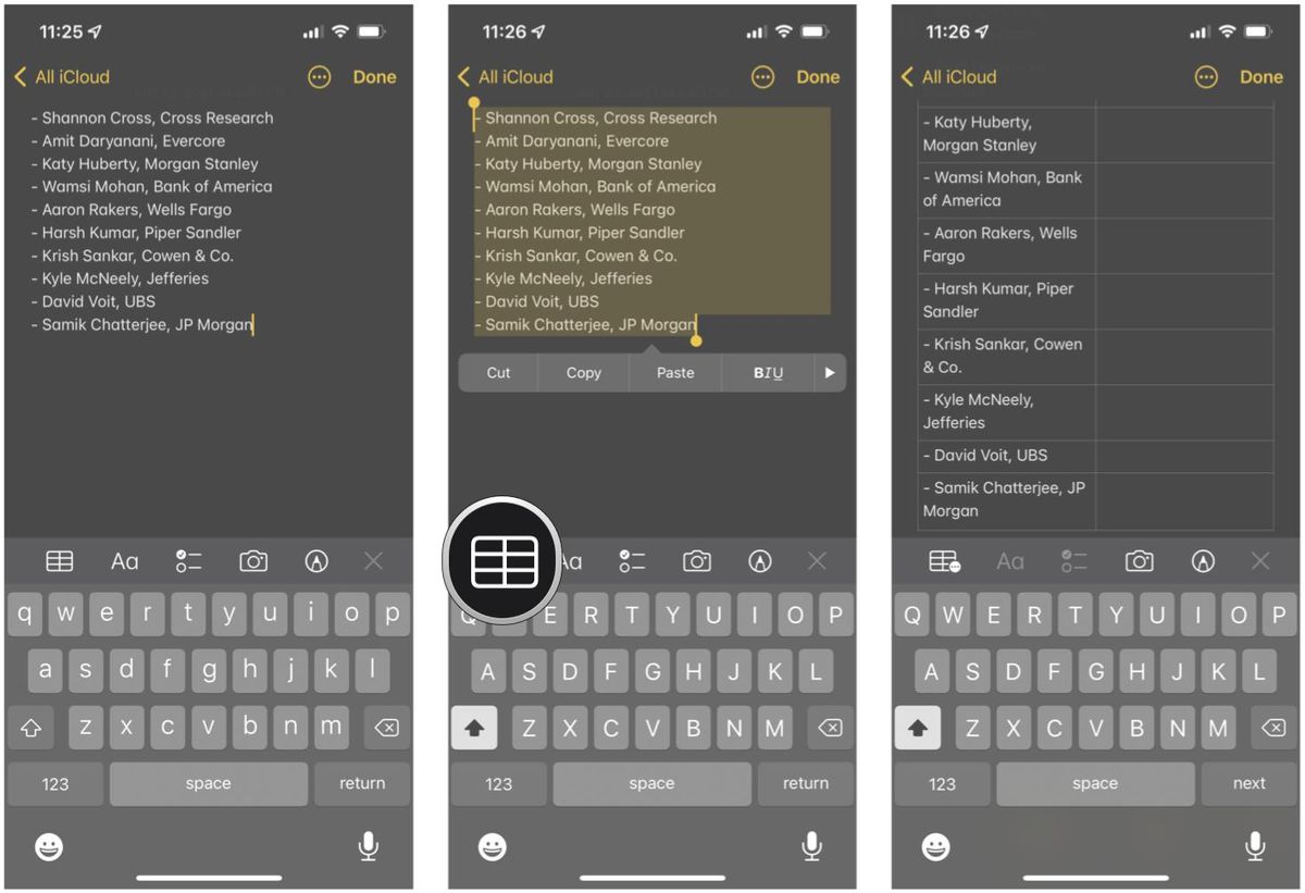 How to use tables in Notes on iPhone and iPad | iMore