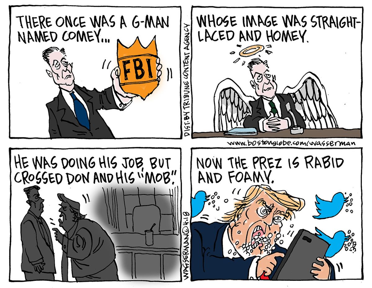 Political cartoon U.S. James Comey A Higher Loyalty Donald Trump tweets ...