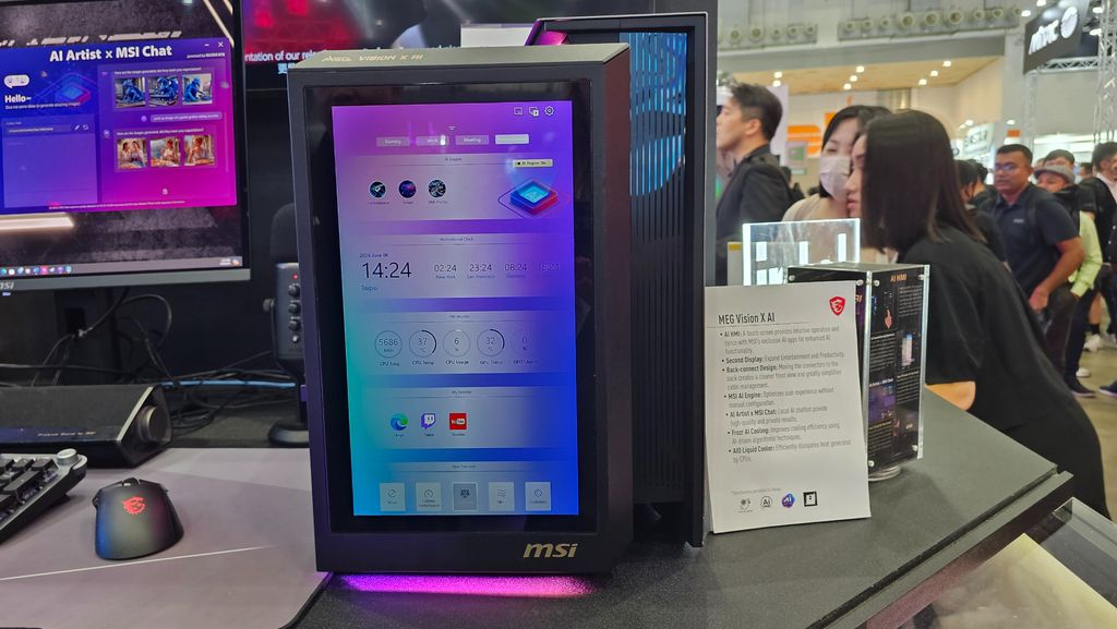AI-focused MSI desktop has a 1080p touch screen built into the front of ...