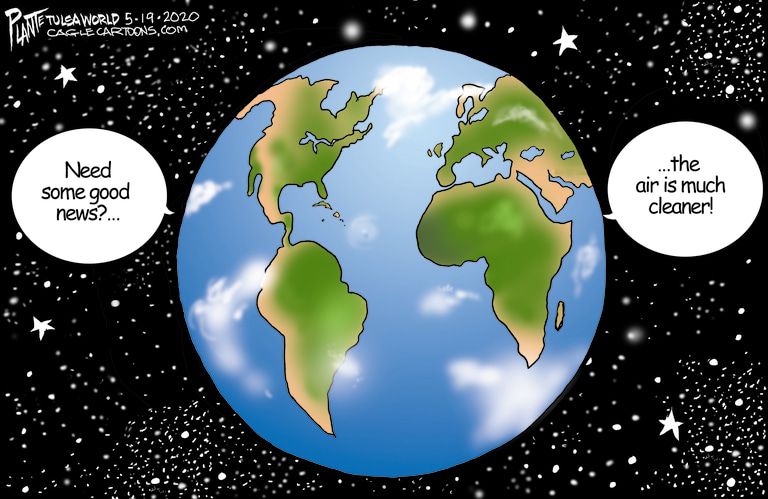 Editorial Cartoon World coronavirus pollution clean air | The Week