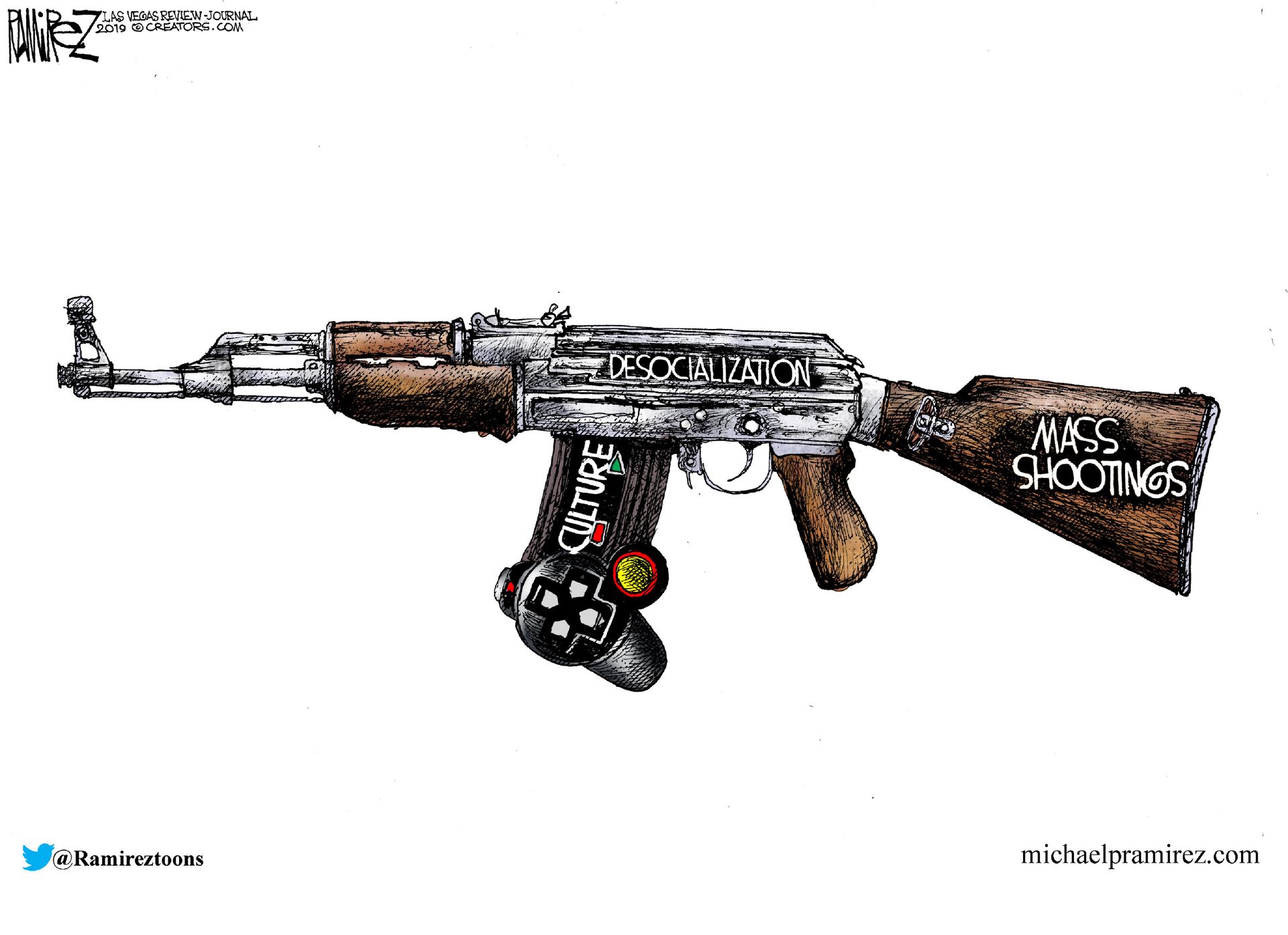 Political Cartoon Mass Shooting Desocialization Culture | The Week