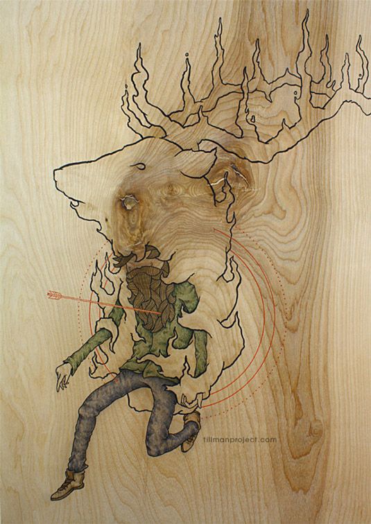 Pen and ink artist swaps his sketchbook for wood | Creative Bloq