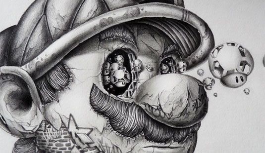 Classic toons get a creepy graphite makeover | Creative Bloq