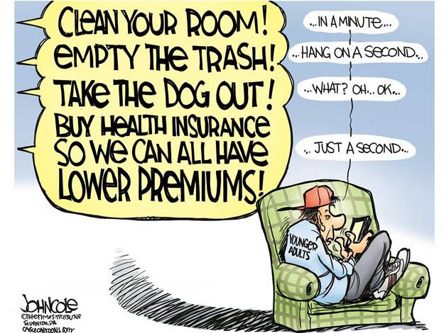 Political cartoon young adults healthcare | The Week