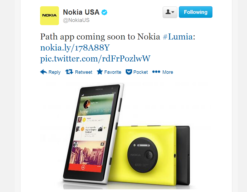 Nokia: Path for Windows Phone “coming soon” with 50 exclusive photo ...