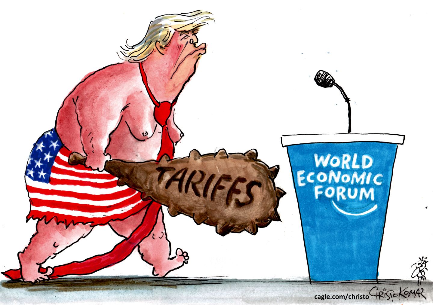 5 contentious cartoons about Donald Trump at Davos | The Week
