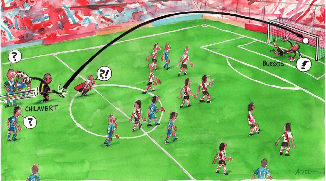 José Luis Chilavert's free kick for Vélez Sarsfield vs River Plate from ...