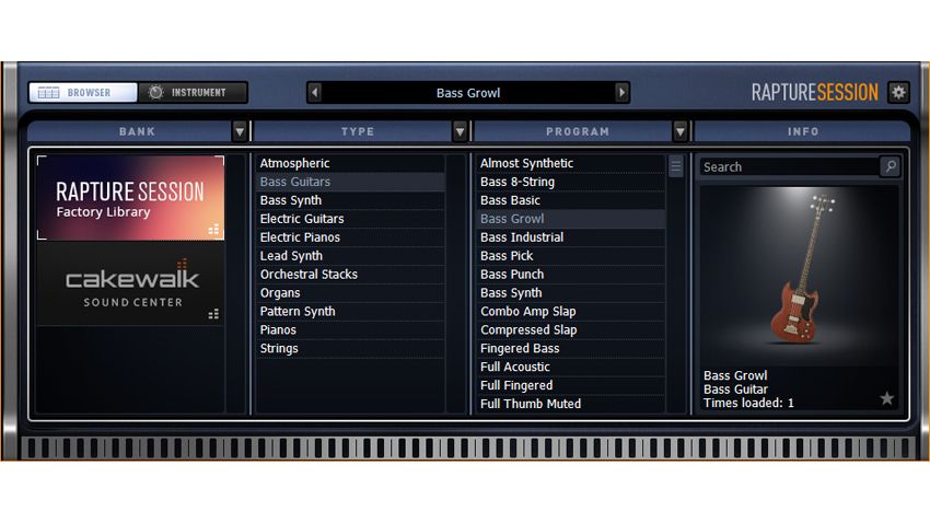 Cakewalk offers presets and quick editing in Rapture Session synth ...