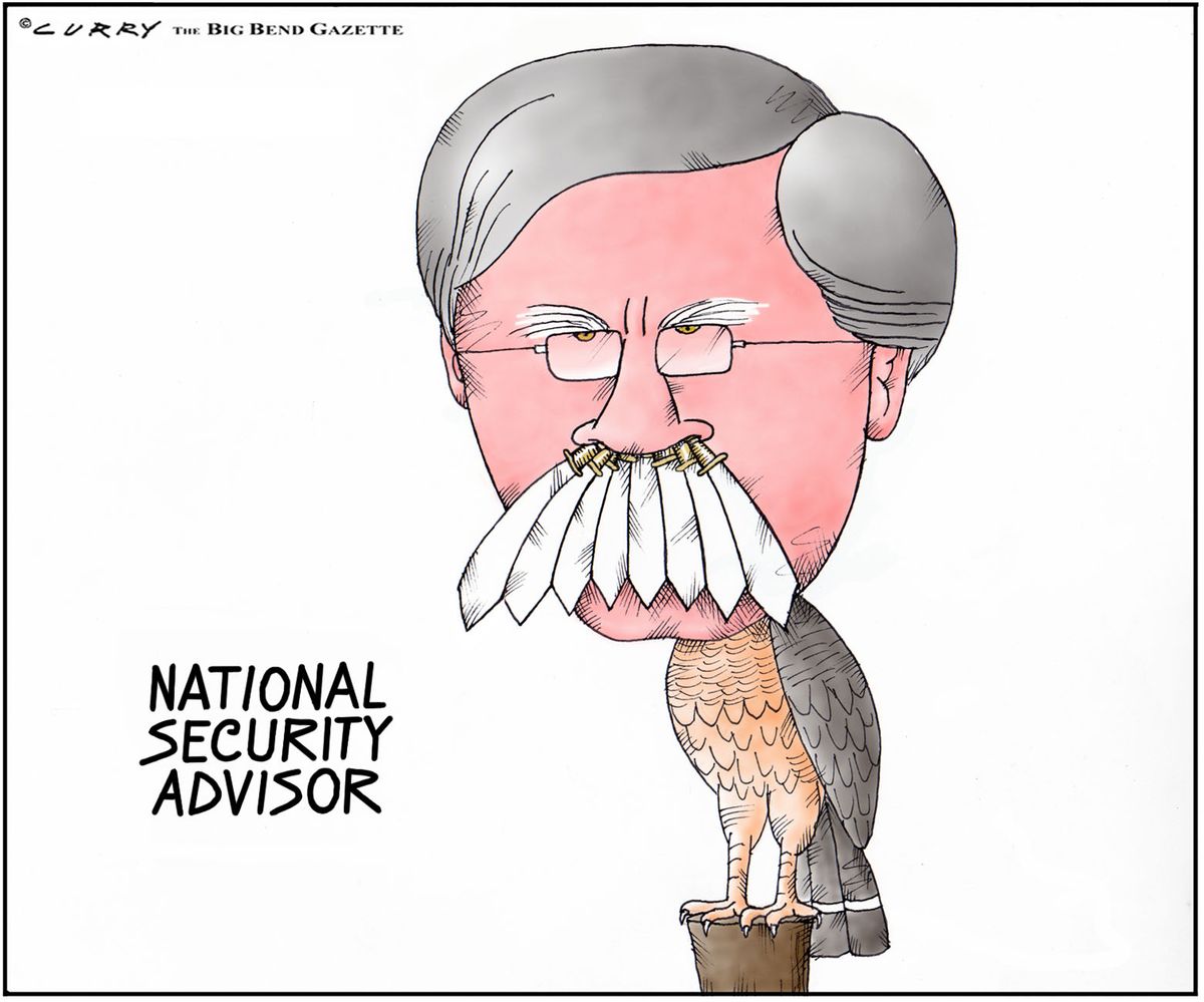 Political cartoon U.S. John Bolton national security war hawk nuclear ...