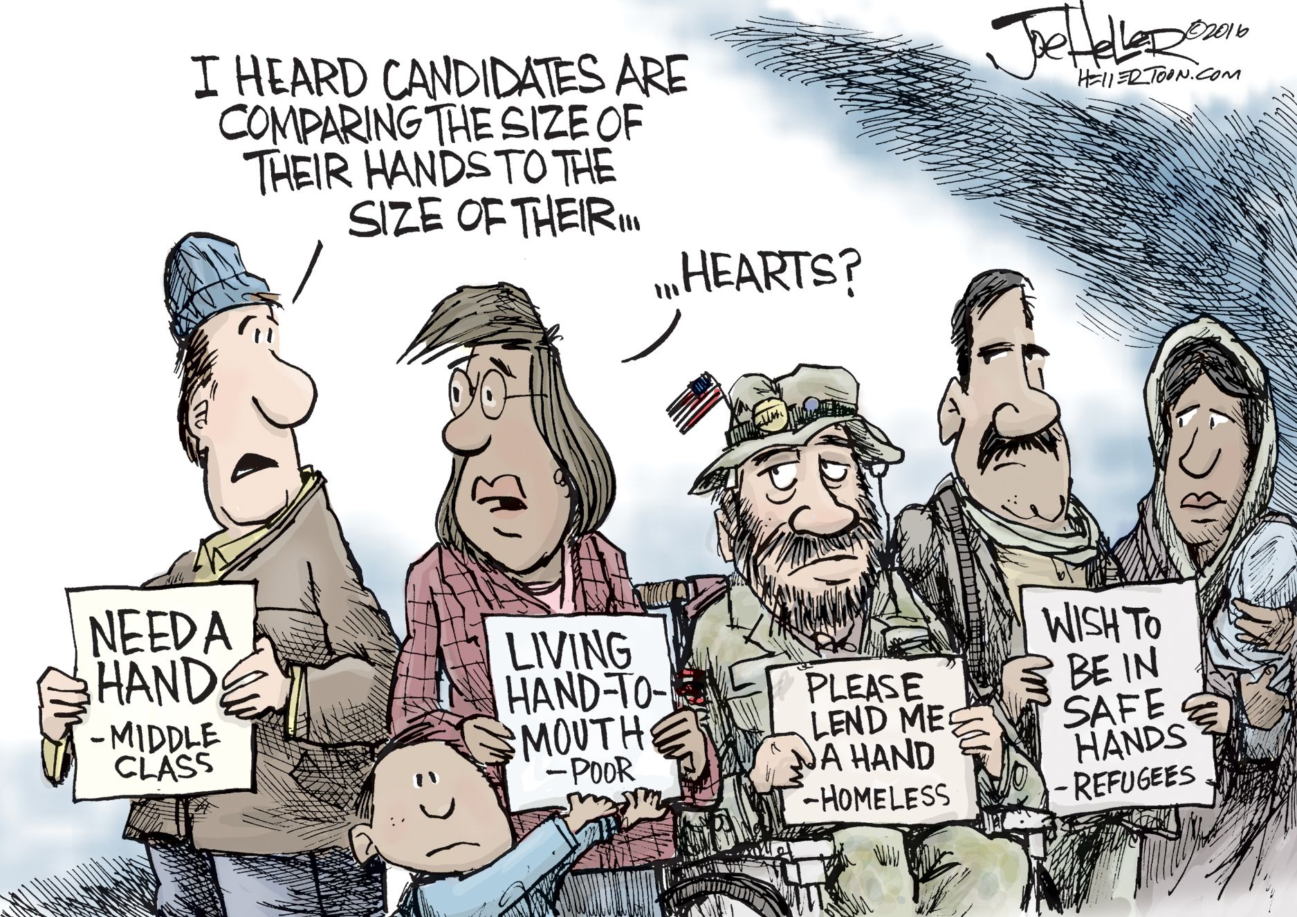 Political Cartoon U.S. Candidate Hands | The Week