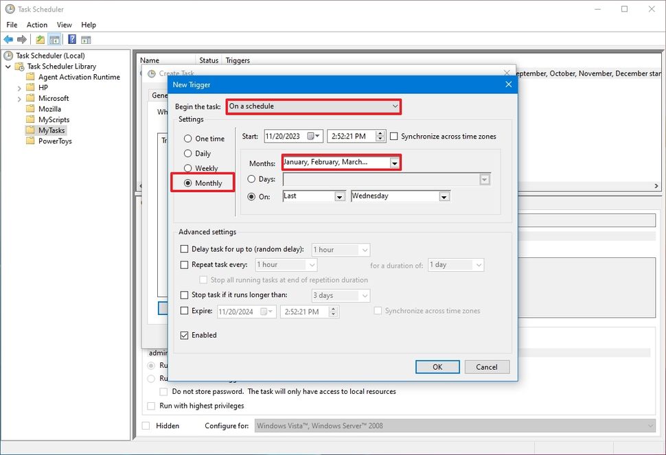 How to create an automated task using Task Scheduler on Windows 10 ...