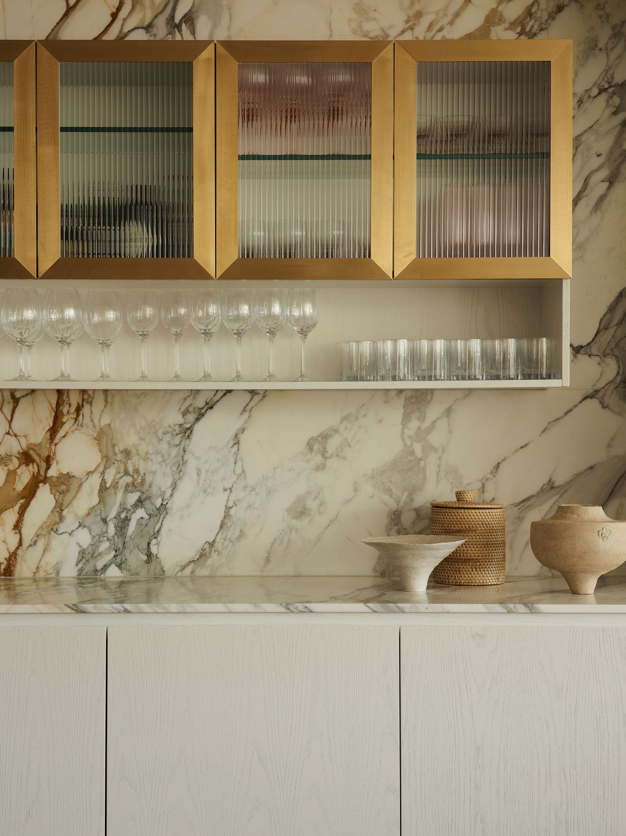 10 Glass Kitchen Cabinet Ideas to Make a Space Feel Bigger | Livingetc