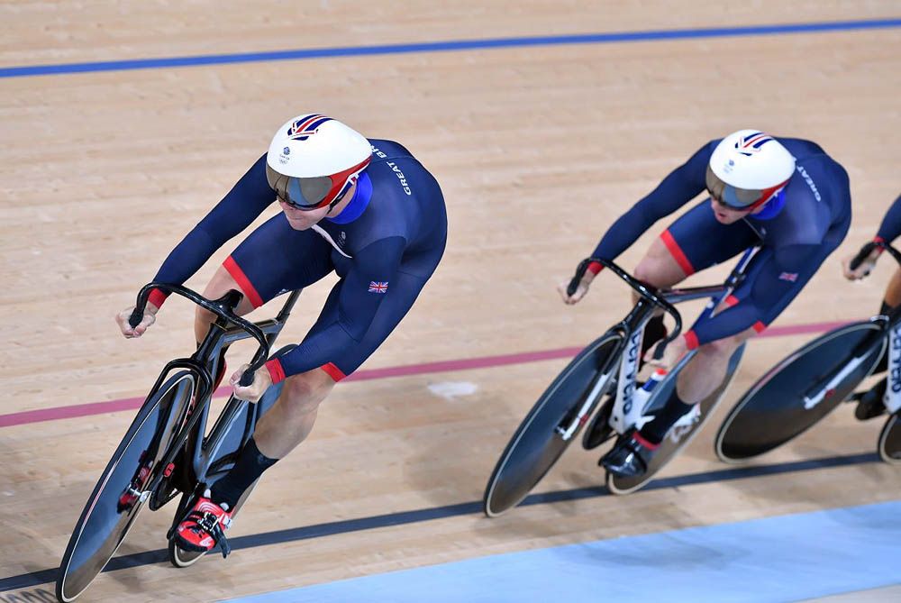 Great Britain set new Olympic record to qualify fastest in team sprint ...