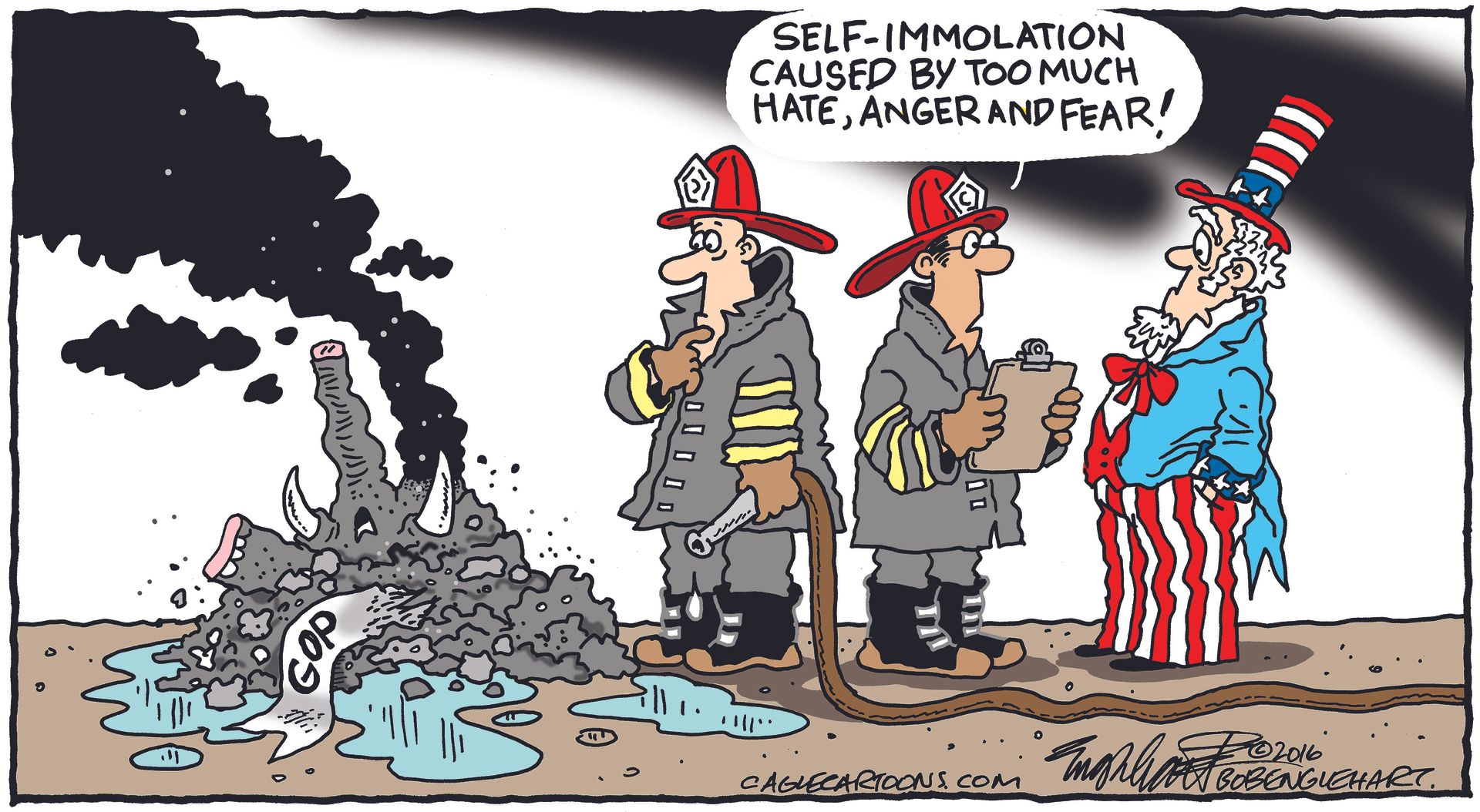 Political cartoon U.S. 2016 election GOP death | The Week
