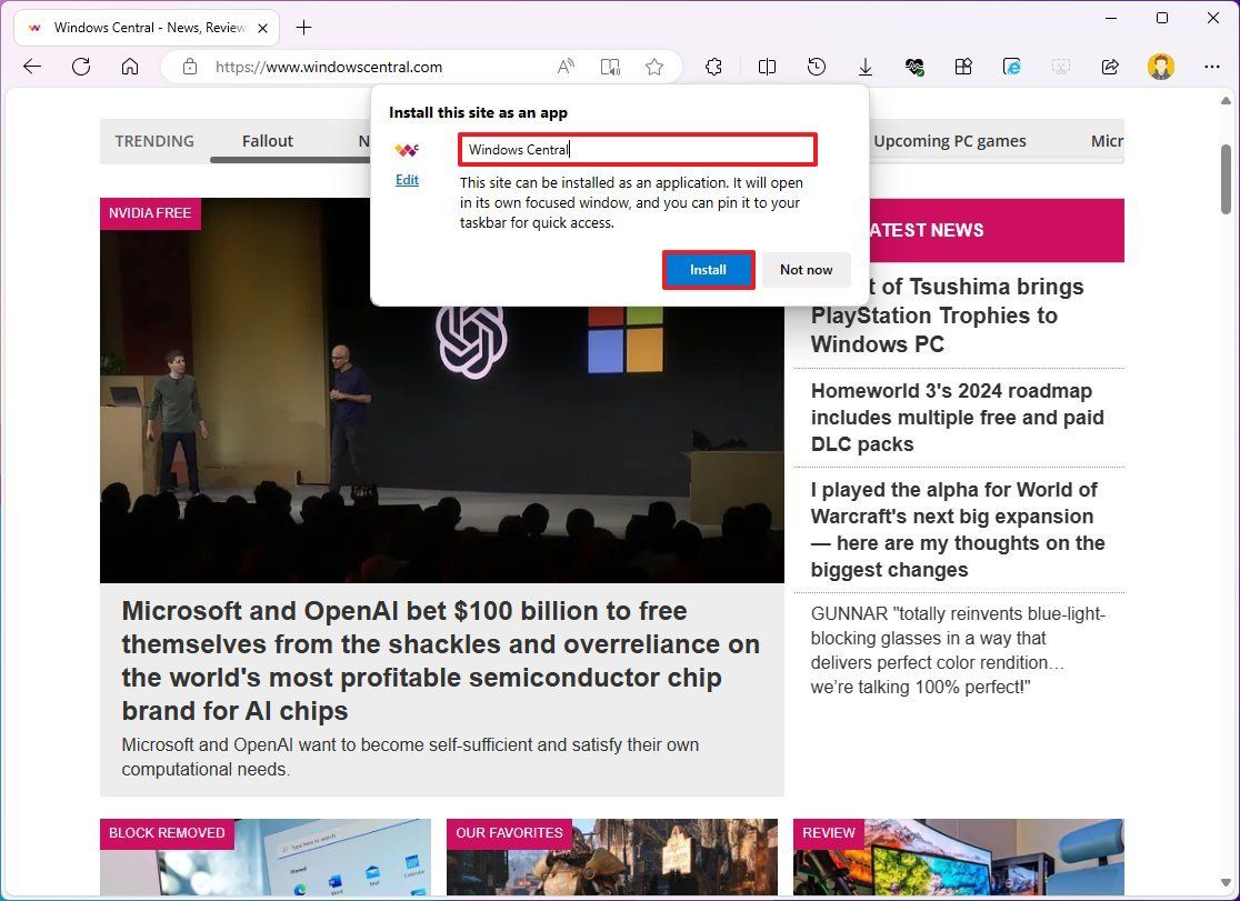 How to install PWAs on Windows 11 | Windows Central