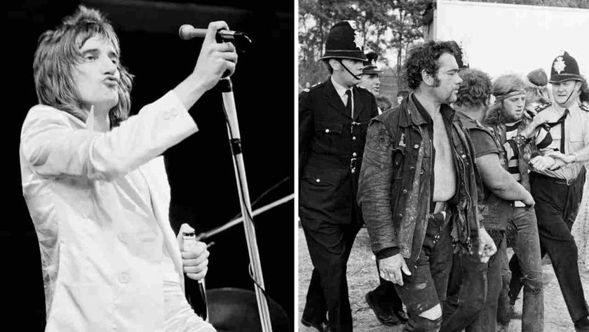 "A guy in a wheelchair calmly eating live locusts out of a cigar box ...