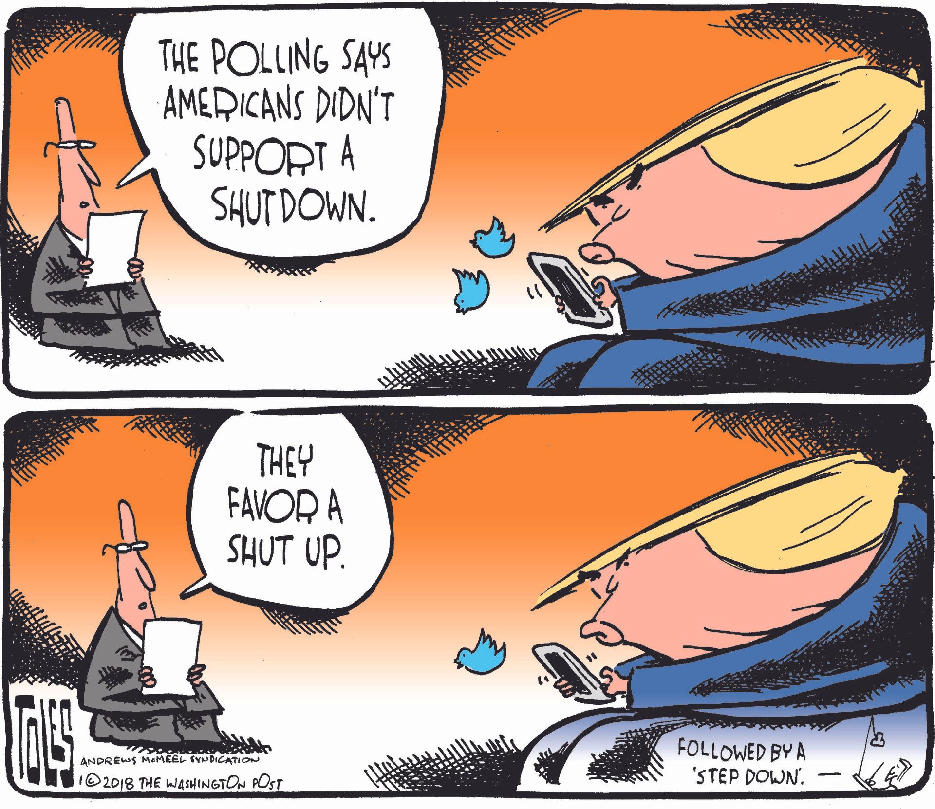 Political cartoon U.S. Trump government shutdown | The Week
