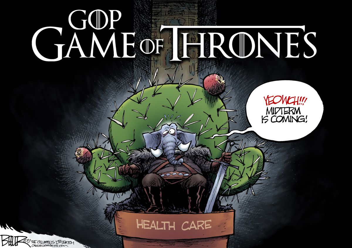 Political cartoon U.S. GOP Game of Thrones midterm elections health ...