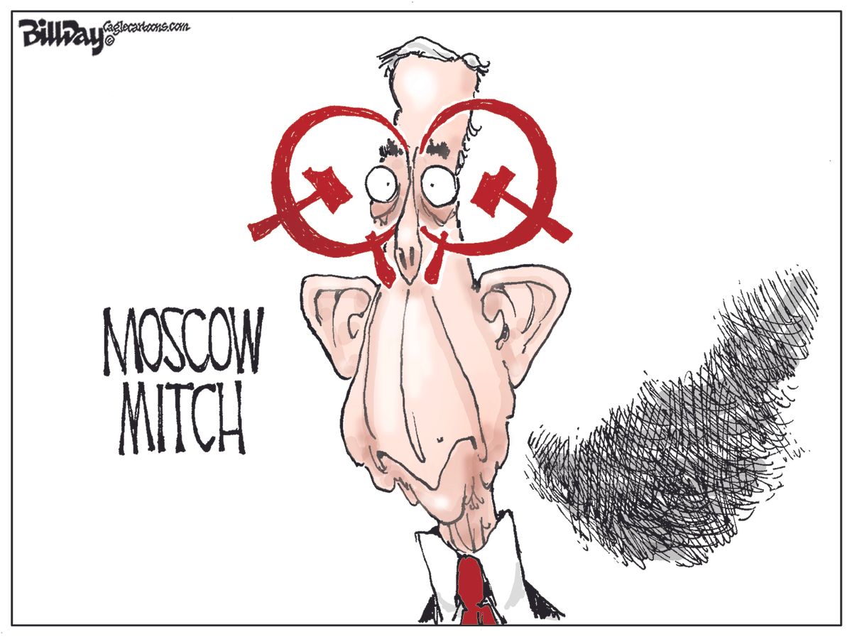 Political Cartoon U.S. Moscow Mitch McConnell Russian Election ...