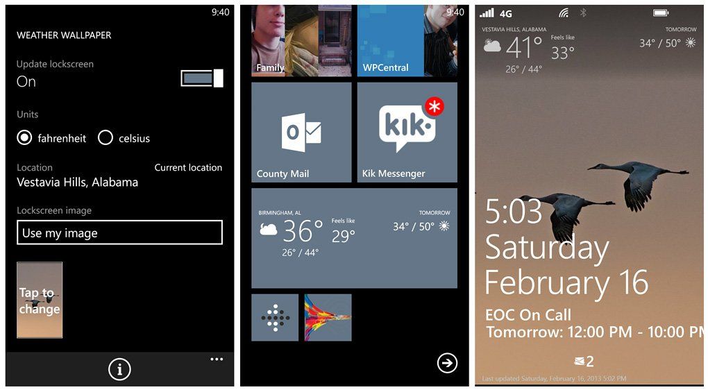 Weather Wallpaper for Windows Phone 8, lockscreen support using your ...